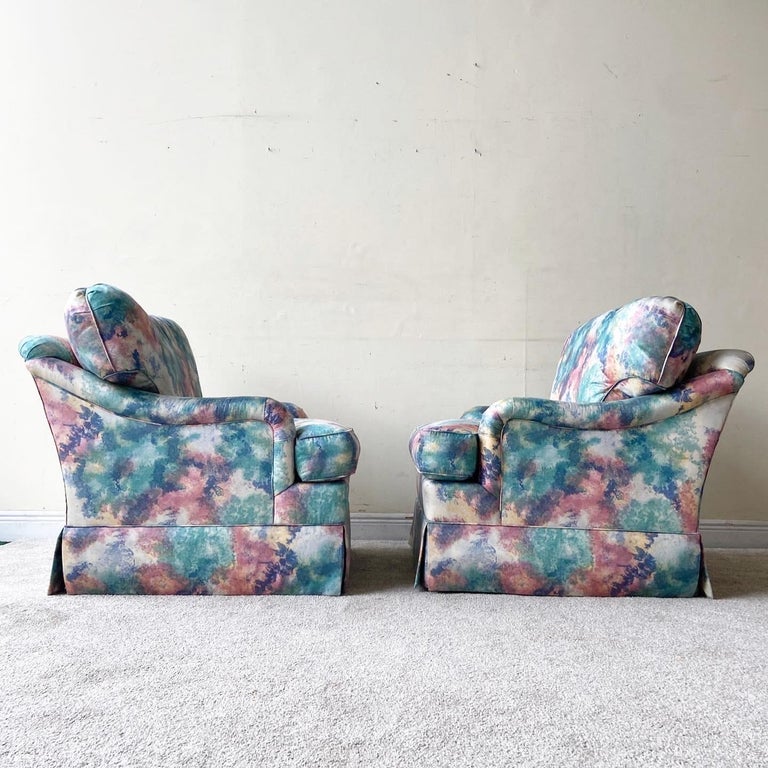Postmodern Rainbow Brushed Fabric Swivel Rocking Chairs by Kravet For ...