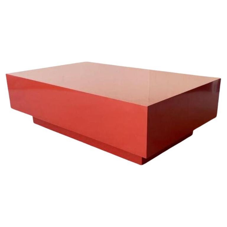 Postmodern Red Lacquer Laminate Rectangular Coffee Table For Sale at ...