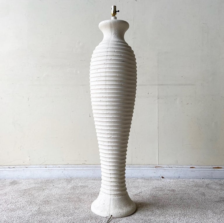 Postmodern Ribbed Ceramic Floor Lamp For Sale at 1stDibs