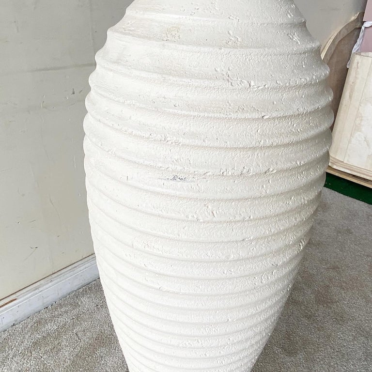 Postmodern Ribbed Ceramic Floor Lamp For Sale at 1stDibs