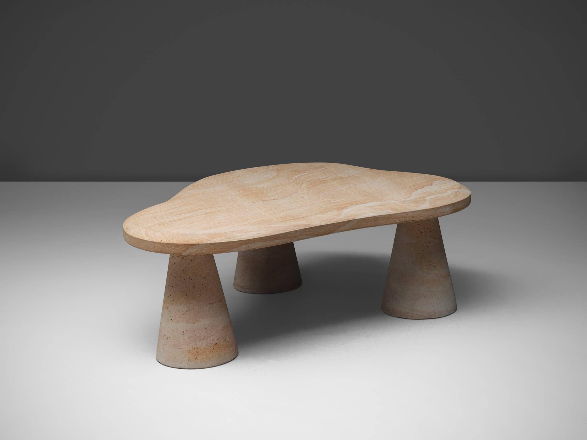 Postmodern Sandstone Coffee Table at 1stDibs | sandstone table, sand ...