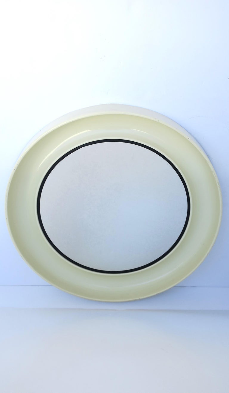 Postmodern Scandinavian Danish Round Wall Mirror For Sale at 1stDibs