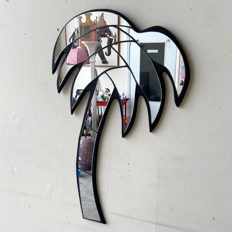 Postmodern Sculpted Palm Tree Wall Mirror For Sale at 1stDibs