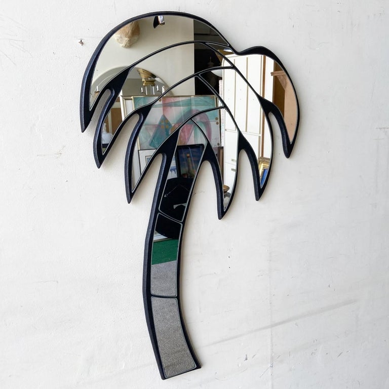Postmodern Sculpted Palm Tree Wall Mirror For Sale at 1stDibs