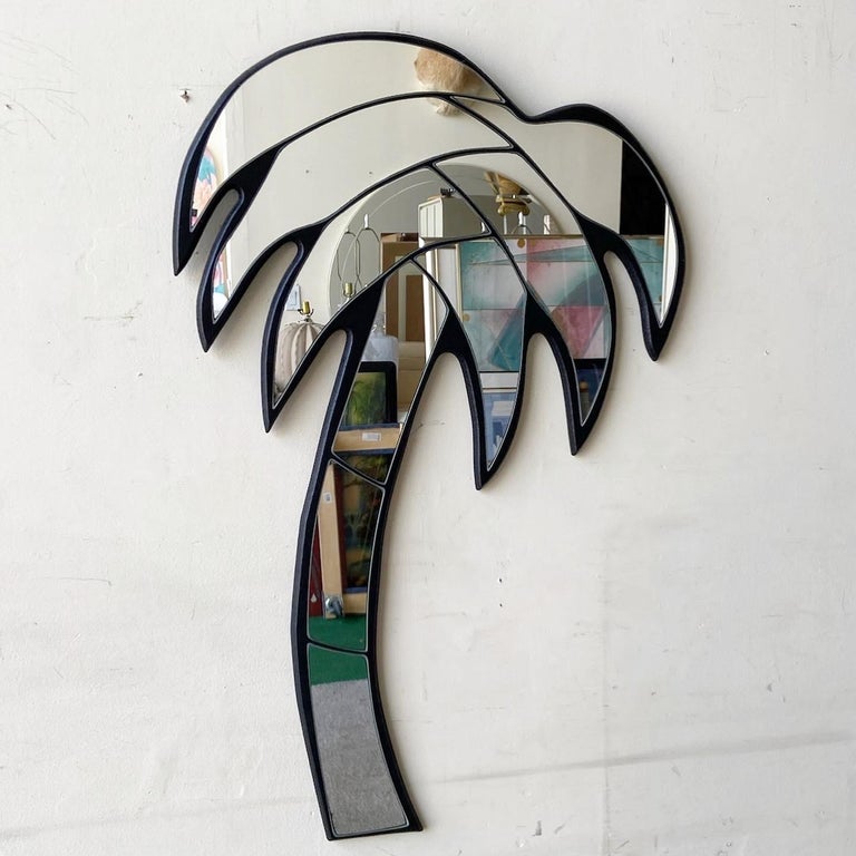 Postmodern Sculpted Palm Tree Wall Mirror For Sale at 1stDibs