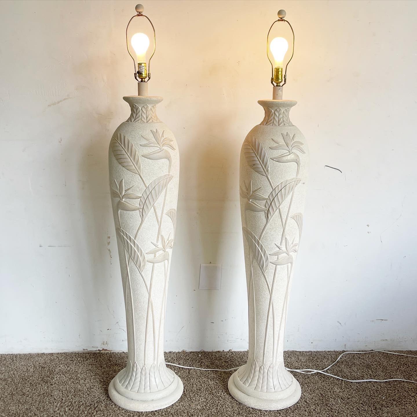 Postmodern Sculpted Plaster Floor Vase Floor Lamps For Sale at 1stDibs