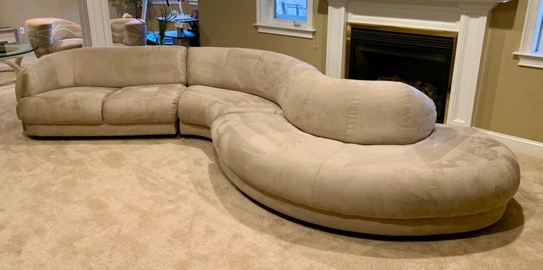 Postmodern Sculptural Curved Serpentine Sectional Snake Sofa For Sale at 1stDibs