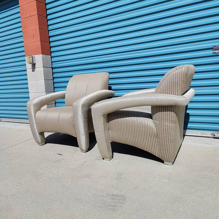 Postmodern Sculptural Lounge Chairs by Weiman at 1stDibs
