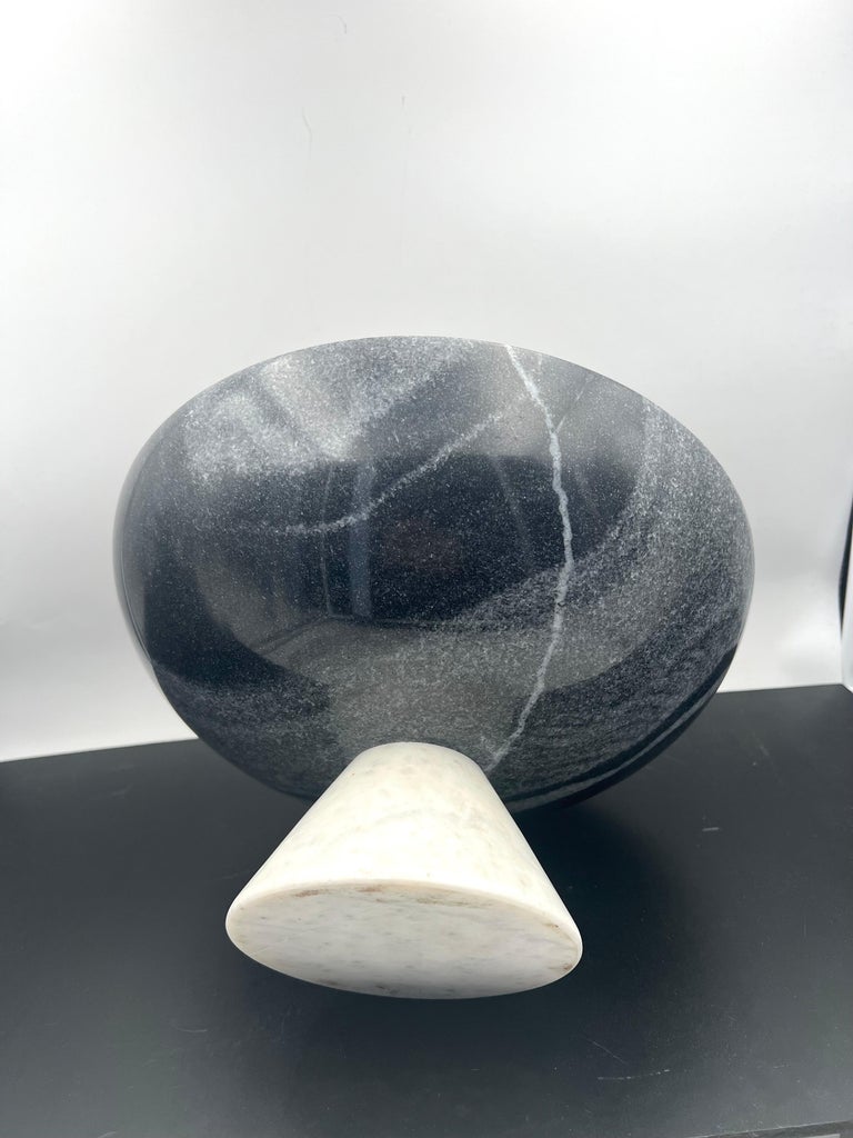 Postmodern Solid Marble Massive Italian Footed Compote Bowl For Sale at ...