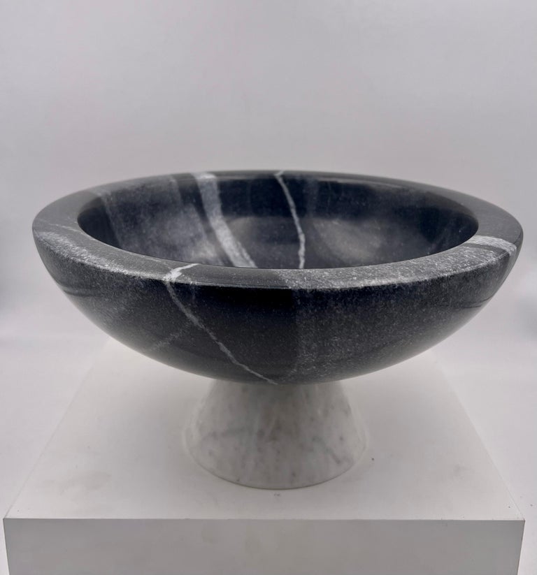 Postmodern Solid Marble Massive Italian Footed Compote Bowl For Sale at ...