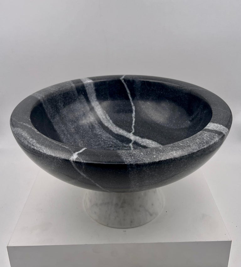 Postmodern Solid Marble Massive Italian Footed Compote Bowl For Sale at ...