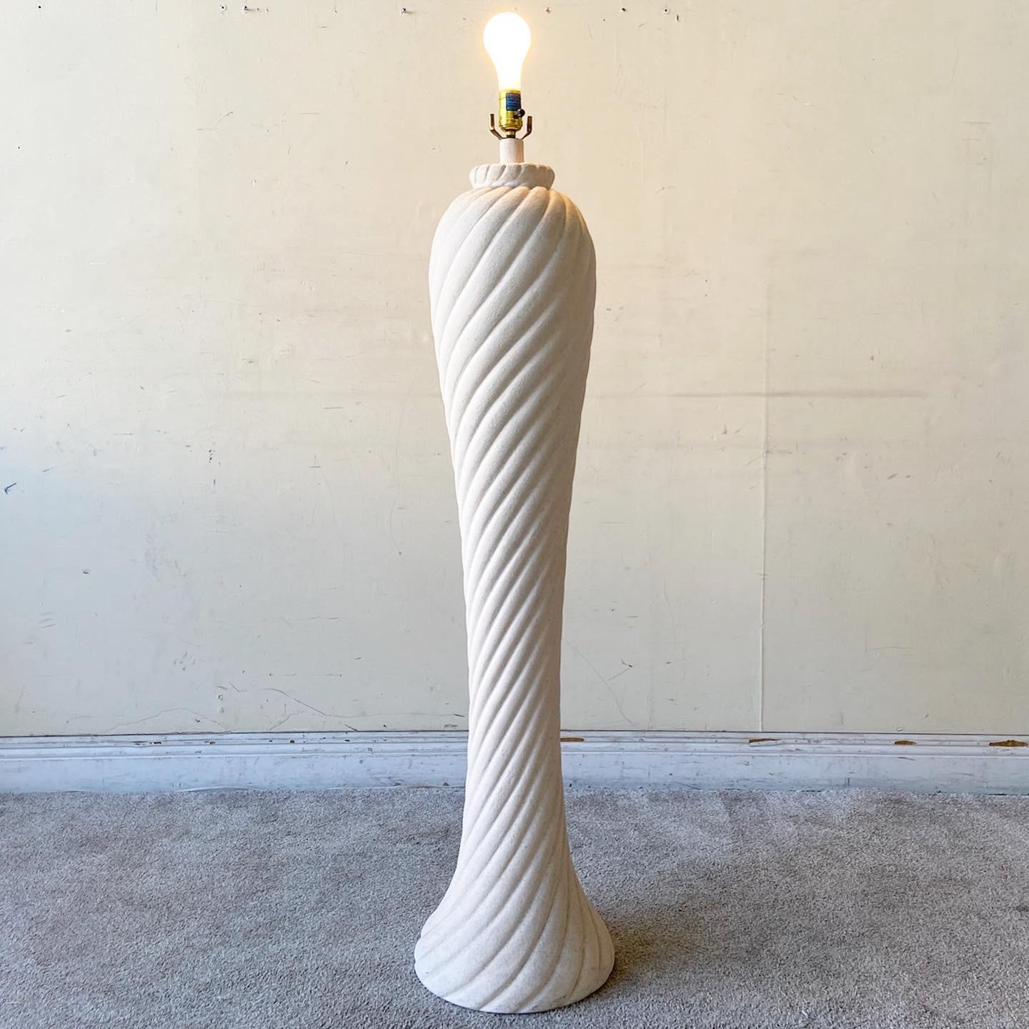 Postmodern Spiral Swirl Ceramic Floor Lamp For Sale at 1stDibs