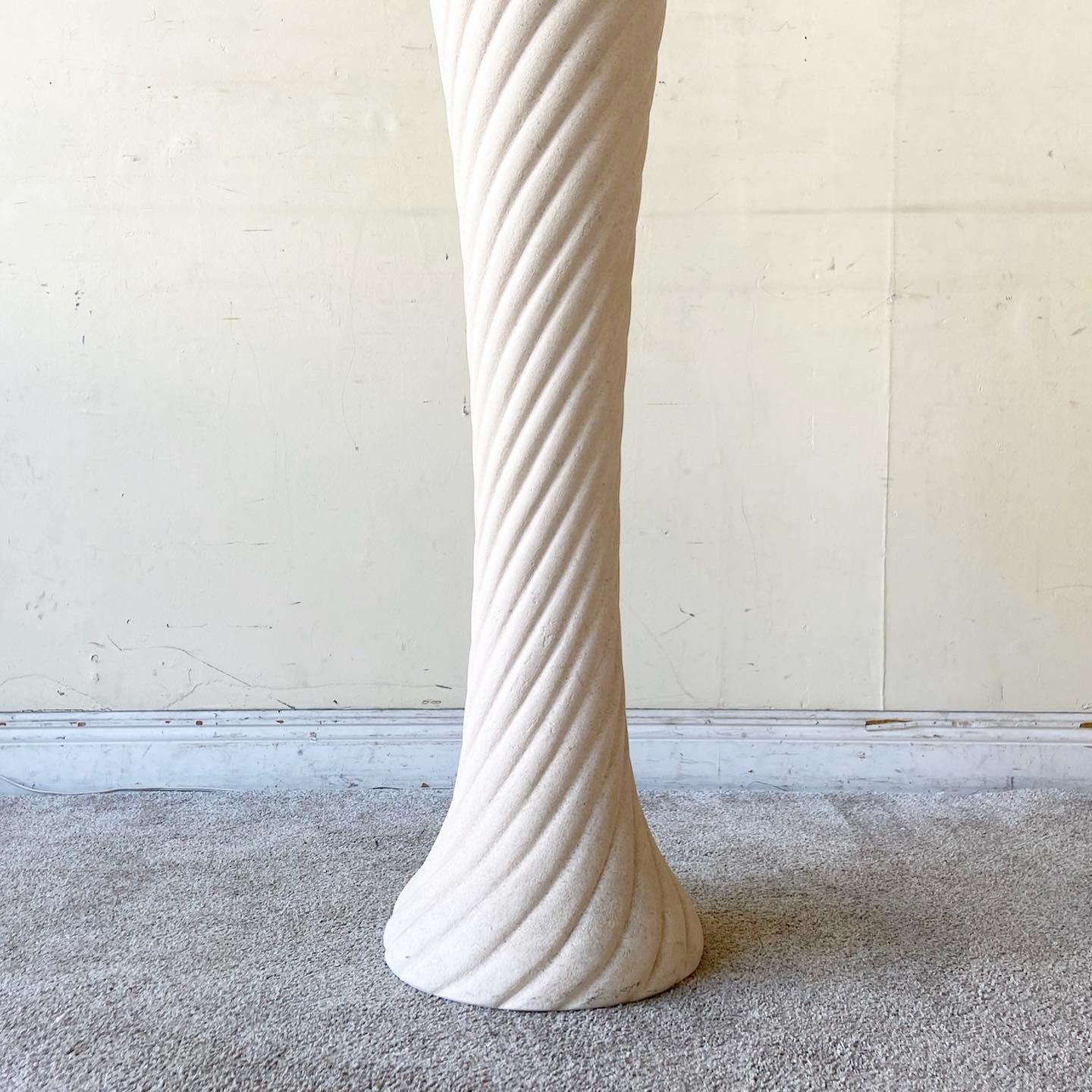 Postmodern Spiral Swirl Ceramic Floor Lamp For Sale at 1stDibs