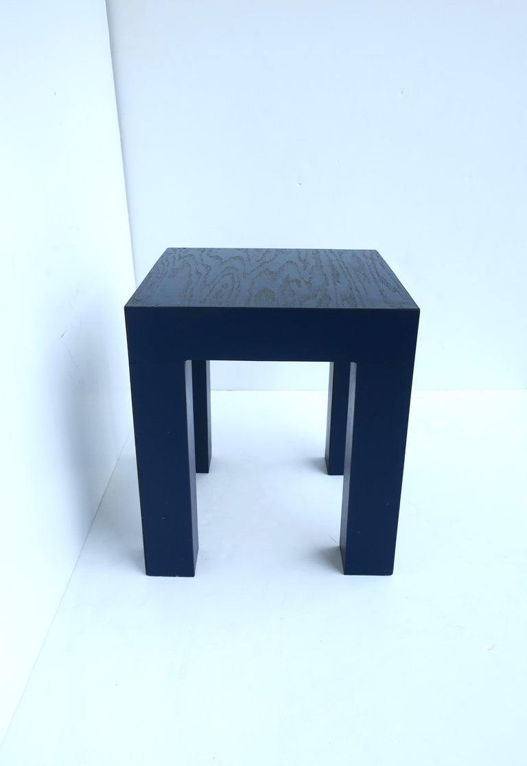 Postmodern Square Blue End Side Drink Table Memphis Style, Small For ...
