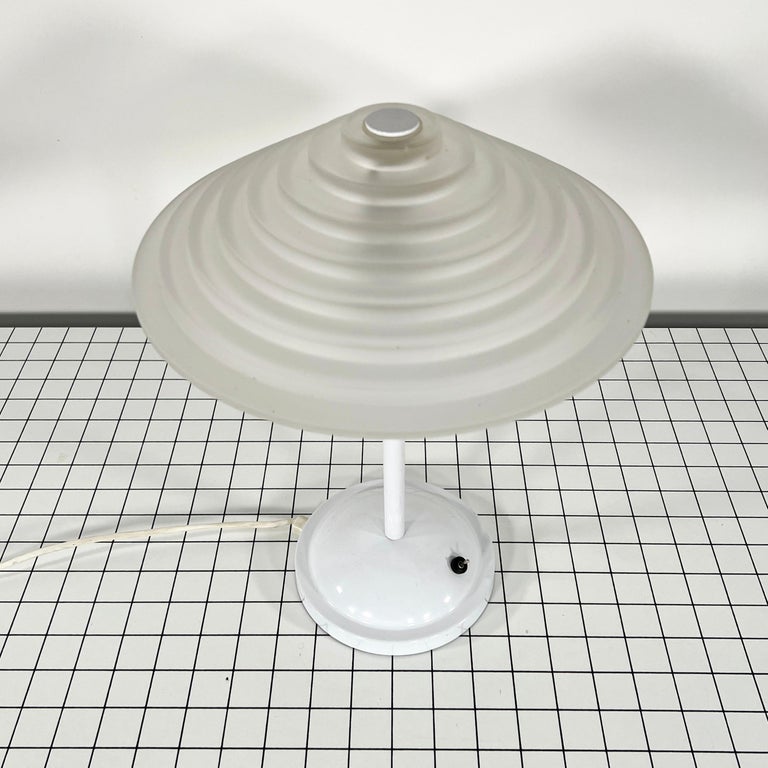 Postmodern Table Lamp in Metal and Glass, 1980s For Sale at 1stDibs