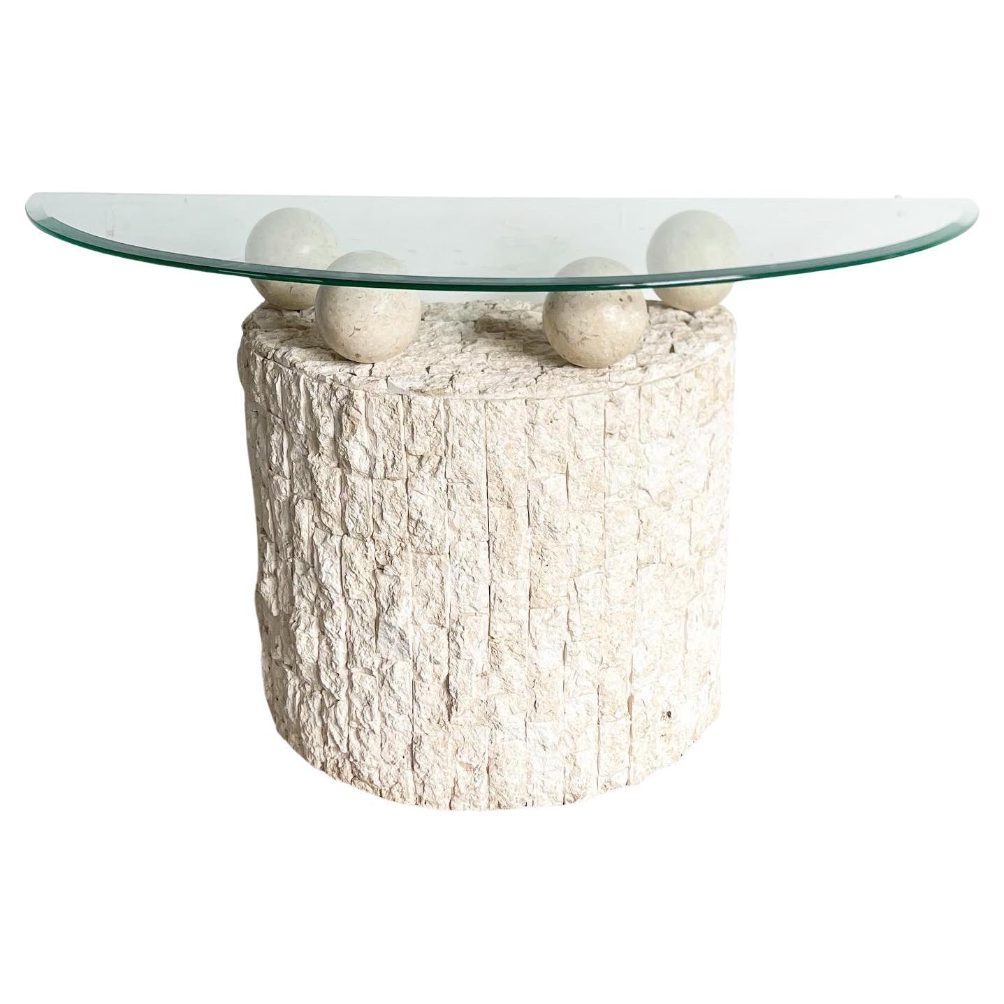 Mactan Stone Dining Table Glass Top - 7 For Sale on 1stDibs