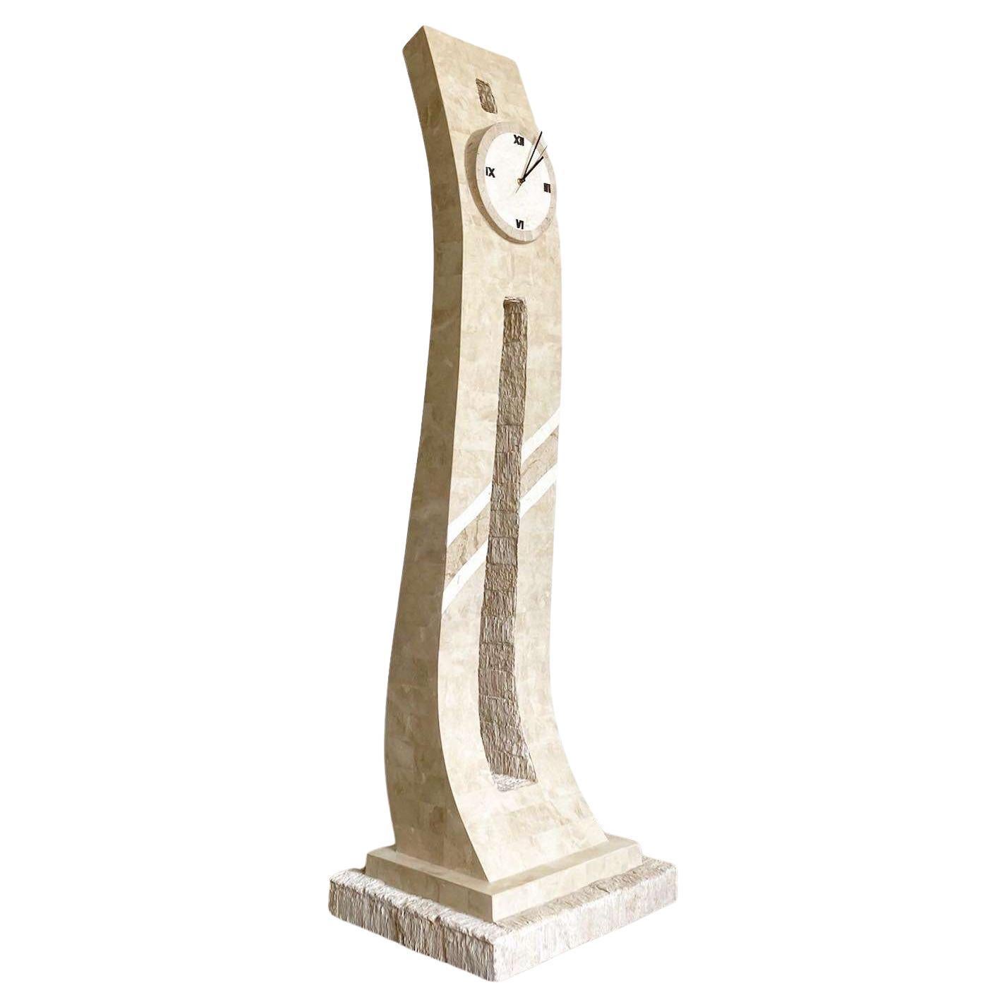 Postmodern Tessellated Stone Floor Clock For Sale at 1stDibs