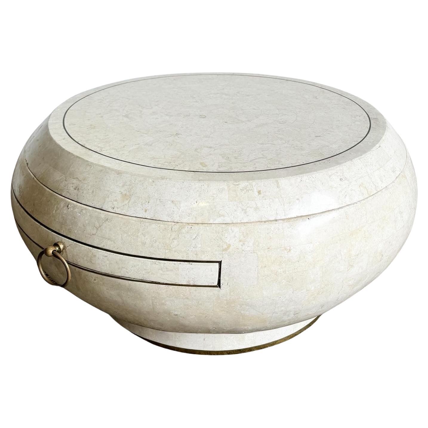 Postmodern Pink Hemi Circular Swivel Top Coffee Table For Sale at 1stDibs