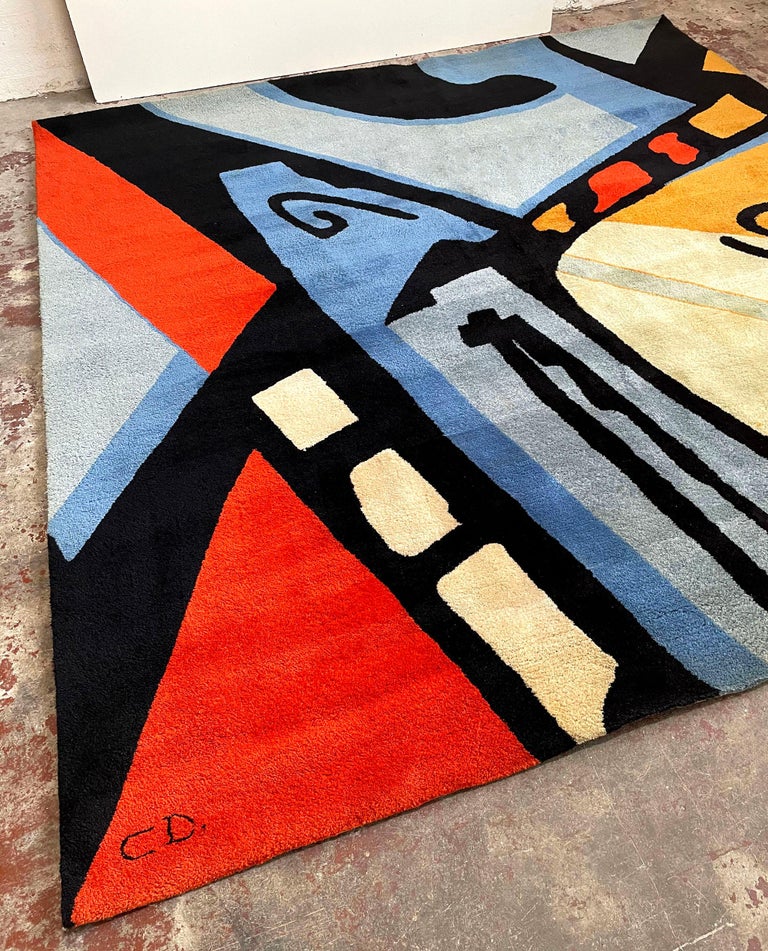 Postmodern Thick Pile Tufted Designer Wool Carpet, Pop Art Memphis ...