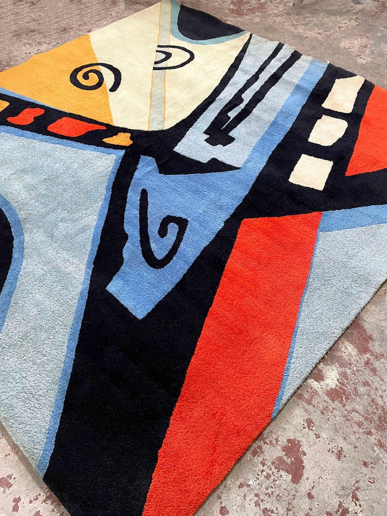 Postmodern Thick Pile Tufted Designer Wool Carpet, Pop Art Memphis ...