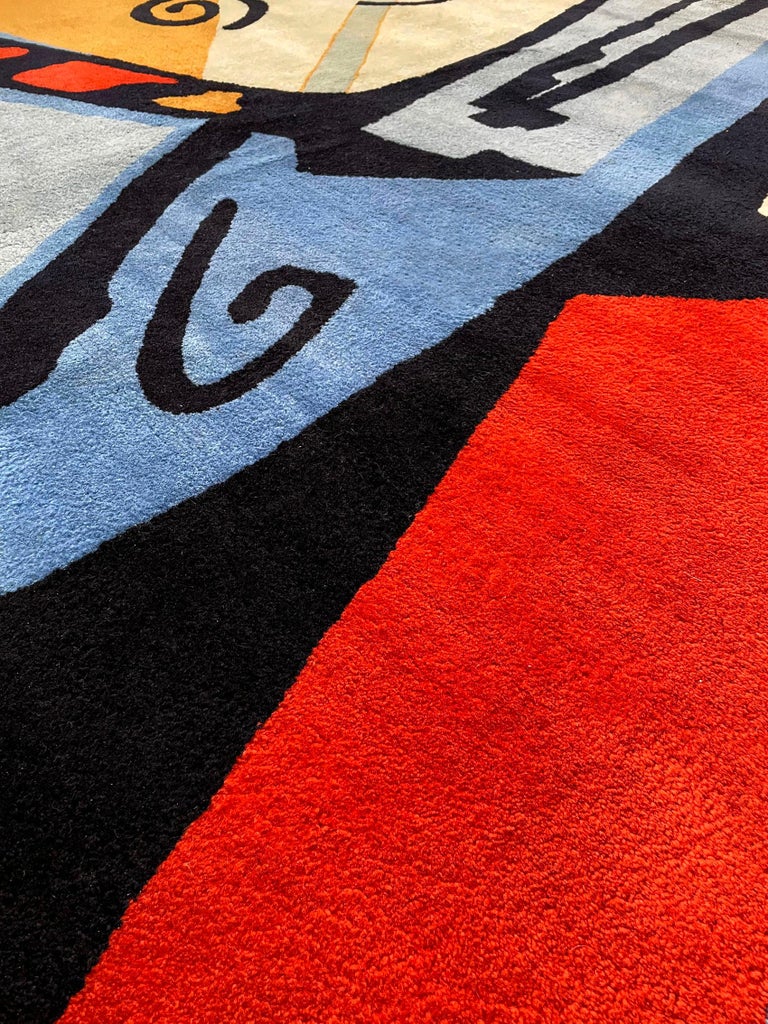 Postmodern Thick Pile Tufted Designer Wool Carpet, Pop Art Memphis ...