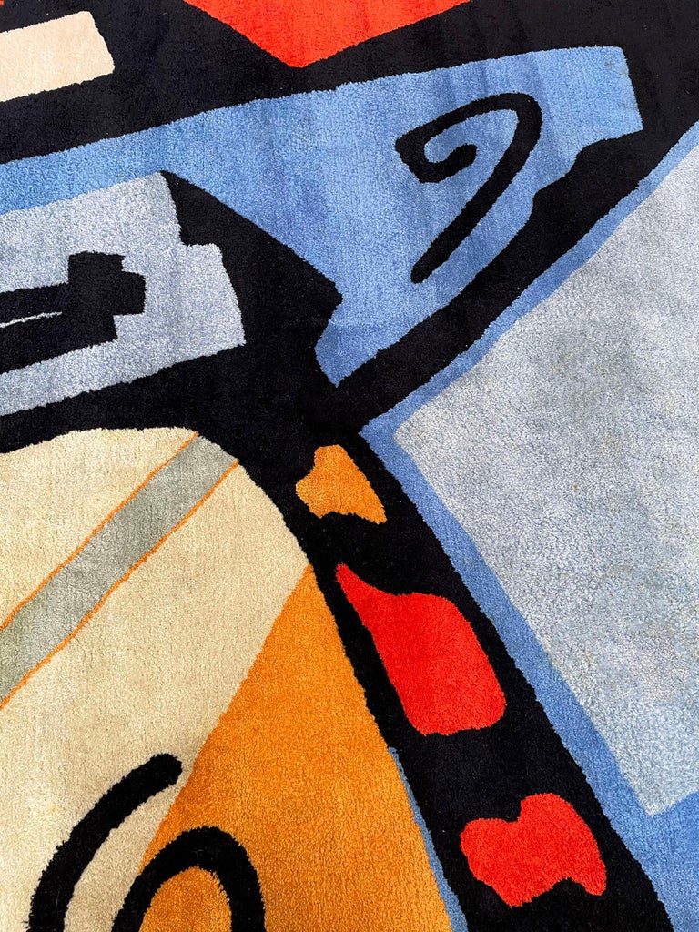 Postmodern Thick Pile Tufted Designer Wool Carpet, Pop Art Memphis ...