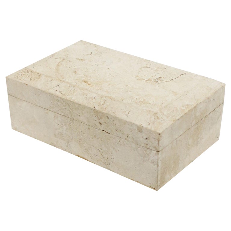 Postmodern Travertine Marble Box at 1stDibs