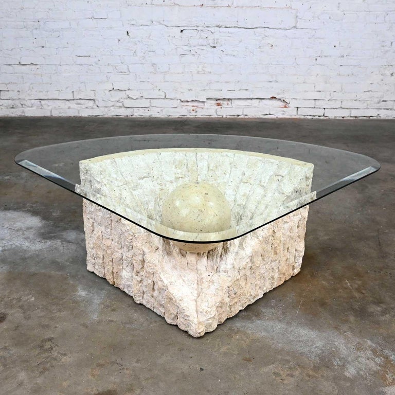 Postmodern Triangular Tessellated Stone Coffee Table Sphere Style ...