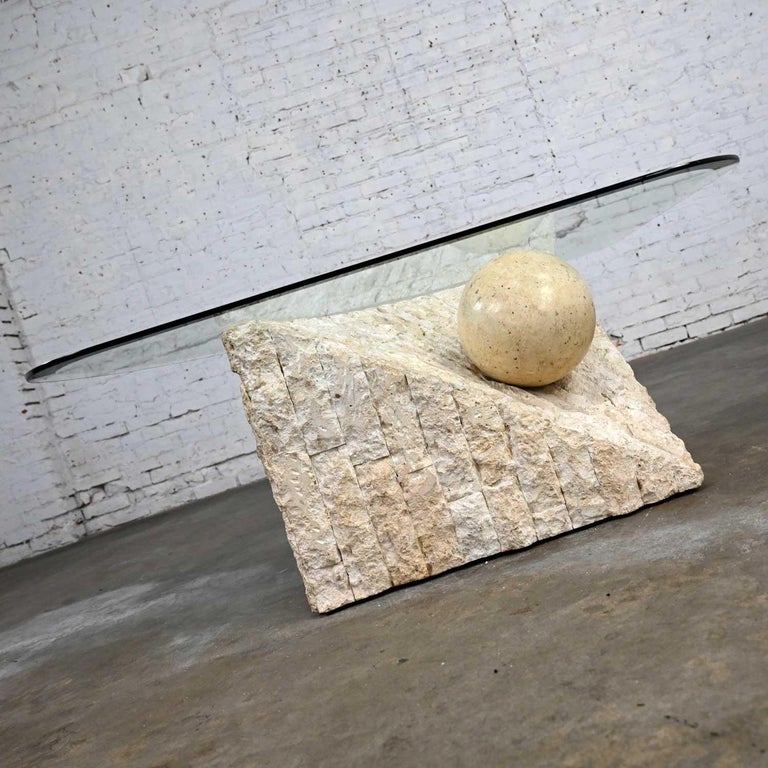 Postmodern Triangular Tessellated Stone Coffee Table Sphere Style ...