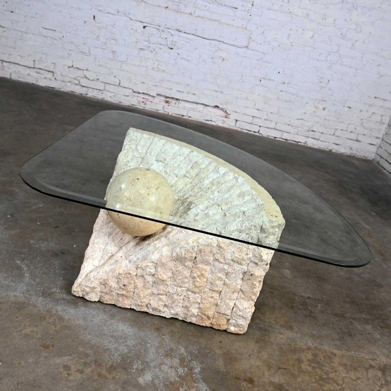 Postmodern Triangular Tessellated Stone Coffee Table Sphere Style ...