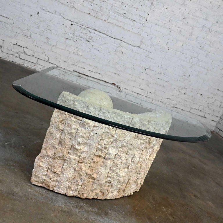Postmodern Triangular Tessellated Stone Coffee Table Sphere Style ...