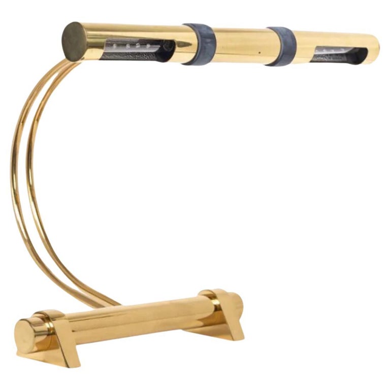 Postmodern Tubular Brass Table Lamp by Casella Lighting, 1970s For Sale ...
