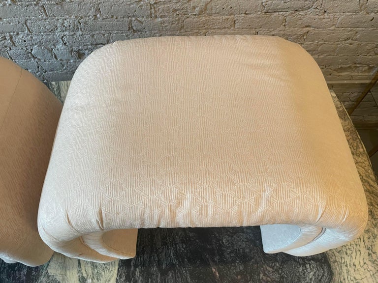 Postmodern Vintage Waterfall Ottomans, a Pair For Sale at 1stDibs
