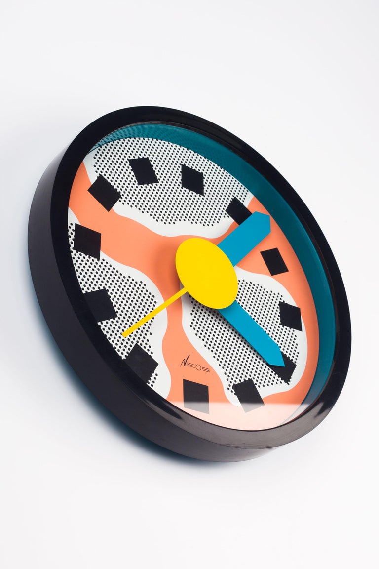 Postmodern Wall Clock by Du Pasquier and Sowden for Neos, Italy, 1988 ...