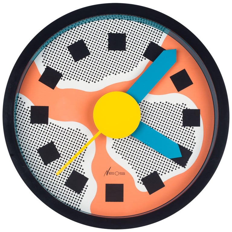 Postmodern Wall Clock by Du Pasquier and Sowden for Neos, Italy, 1988 ...
