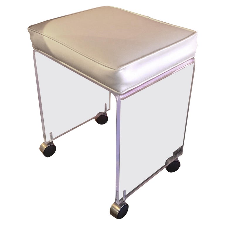 Postmodern Waterfall Lucite Vanity Stool or Bench by Akko For Sale at ...