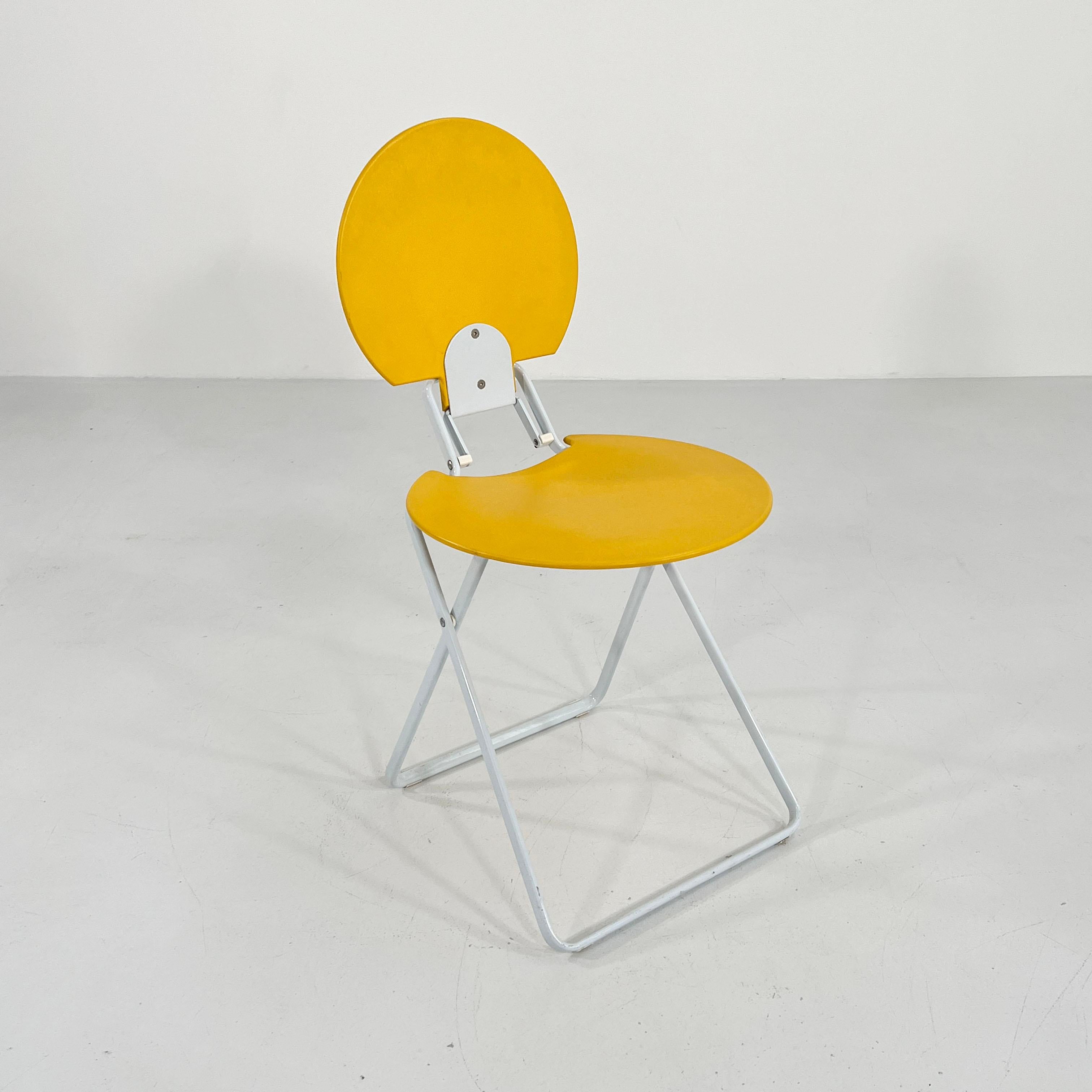 Postmodern Yellow Folding Chair, 1980s at 1stDibs