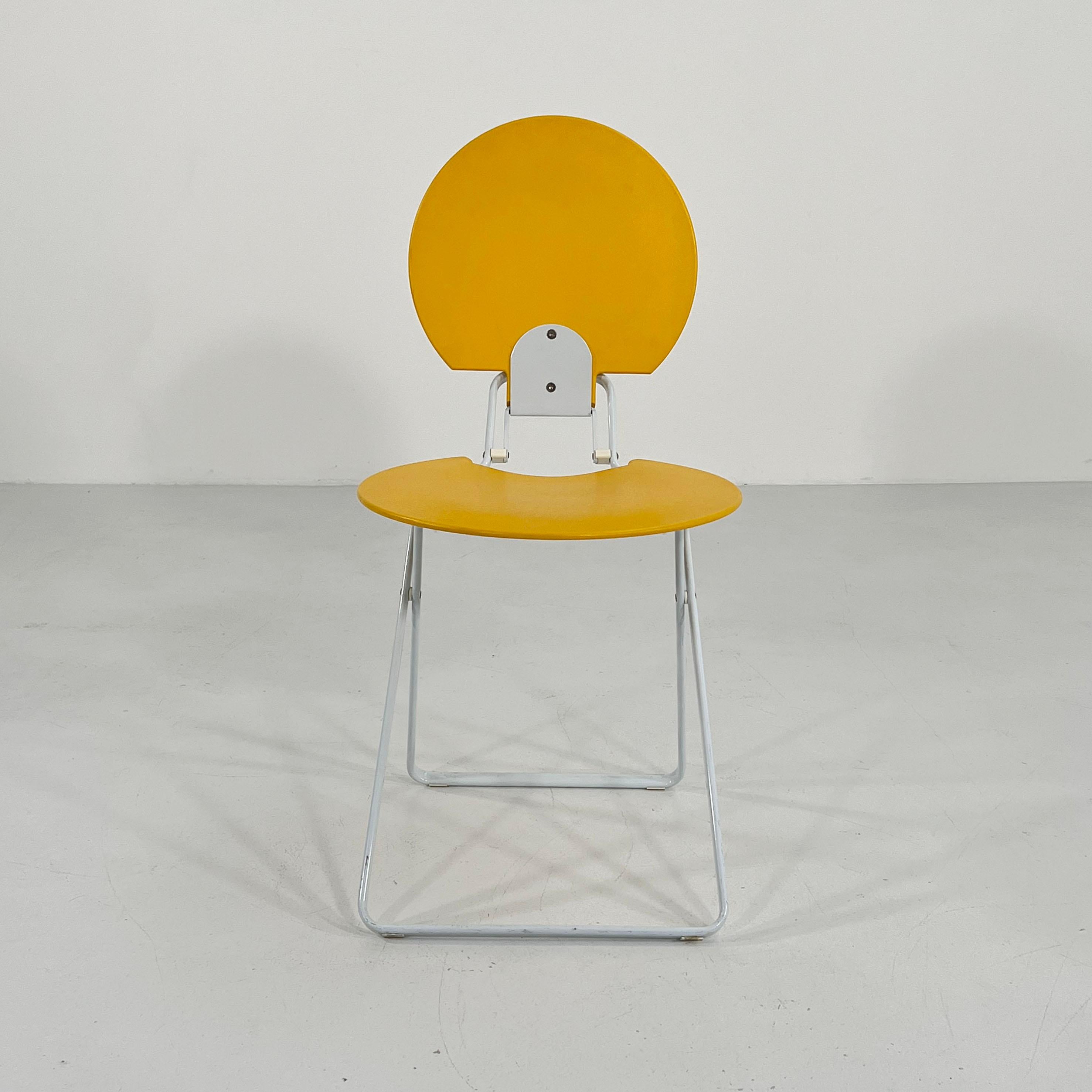 Postmodern Yellow Folding Chair, 1980s at 1stDibs