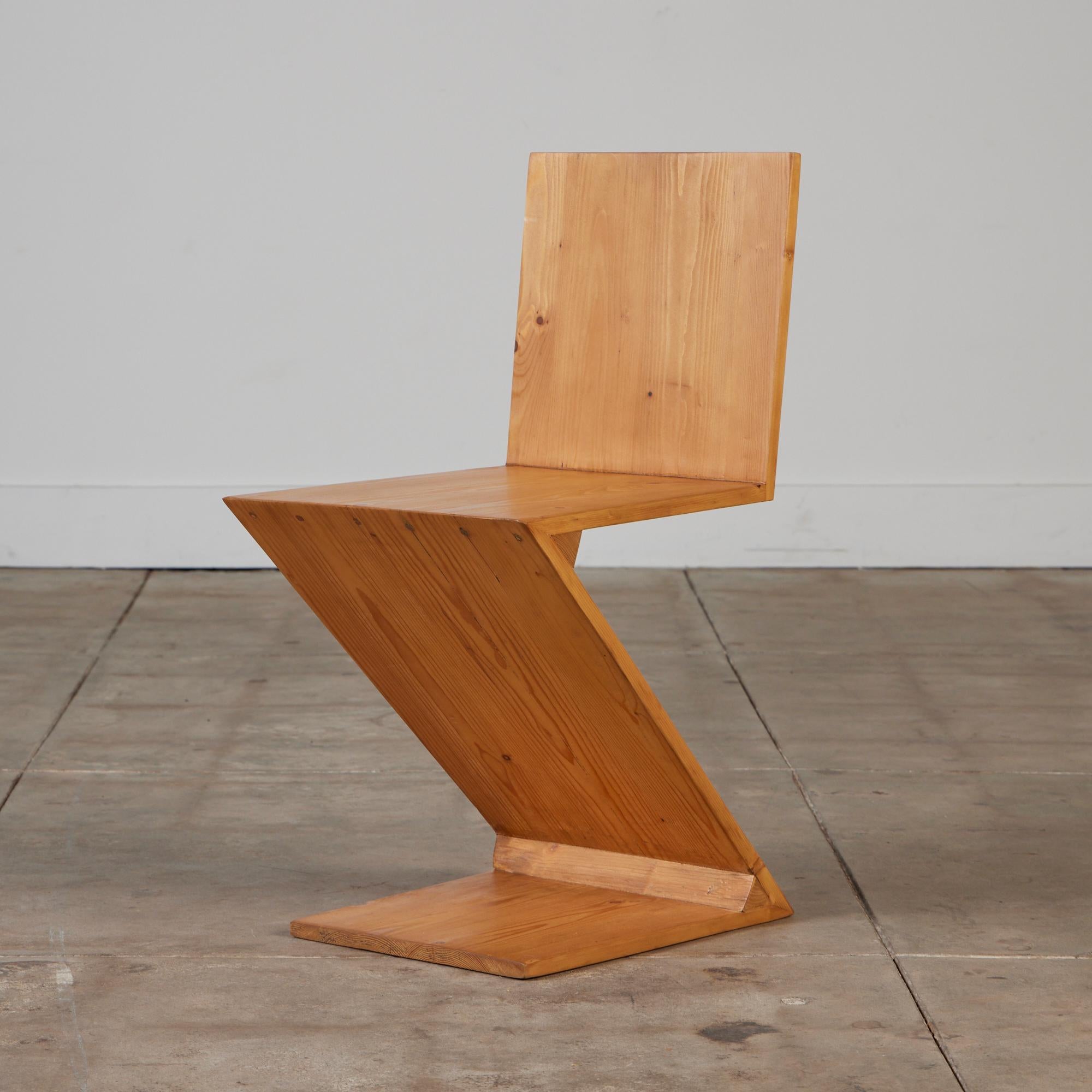 Postmodern Zig Zag Chair in the Style of Gerrit Reitveld at 1stDibs