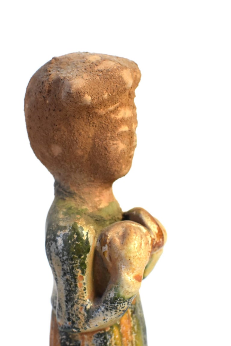 Pottery Figure Musician, Tang San Cai Terracotta at 1stDibs