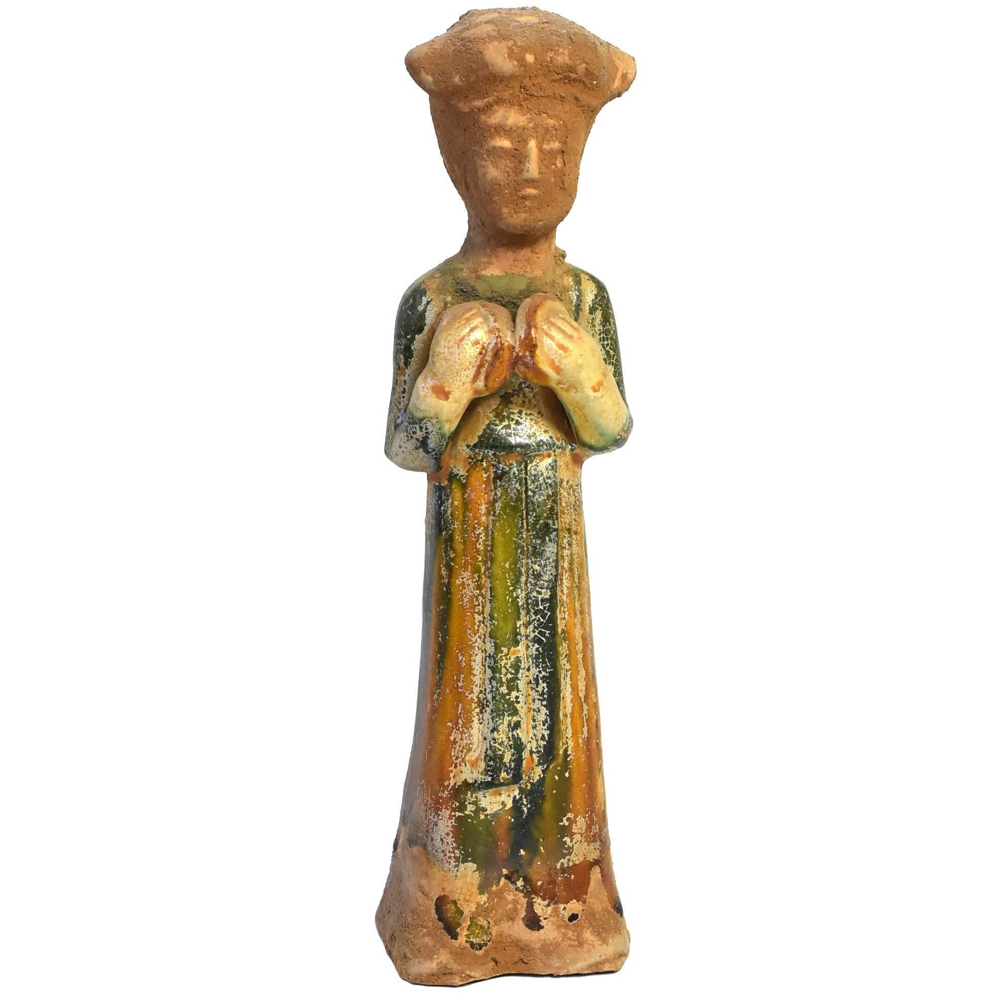 Pottery Figure Musician, Tang San Cai Terracotta at 1stDibs