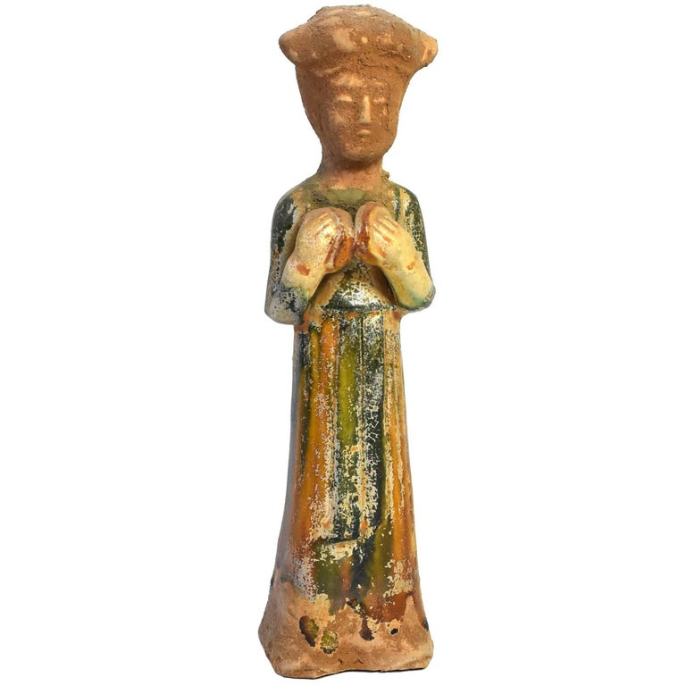 Pottery Figure Musician, Tang San Cai Terracotta at 1stDibs