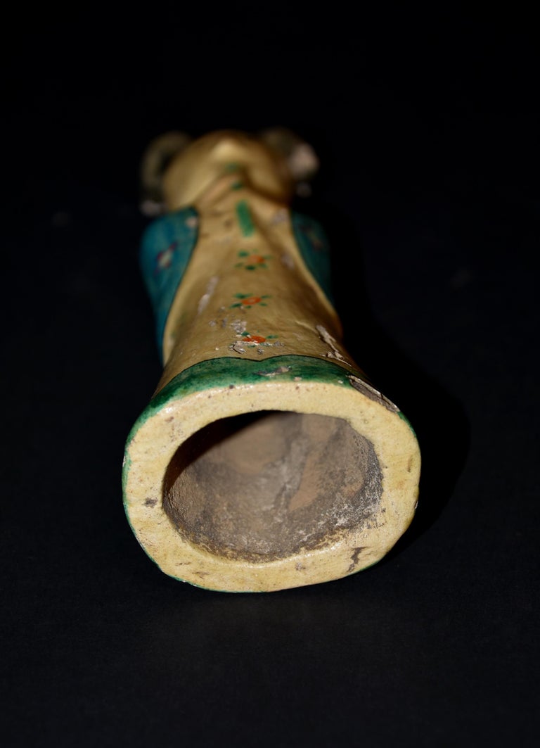 Pottery Girl Musician Playing Flute, Qing Tong Zhi Period at 1stDibs