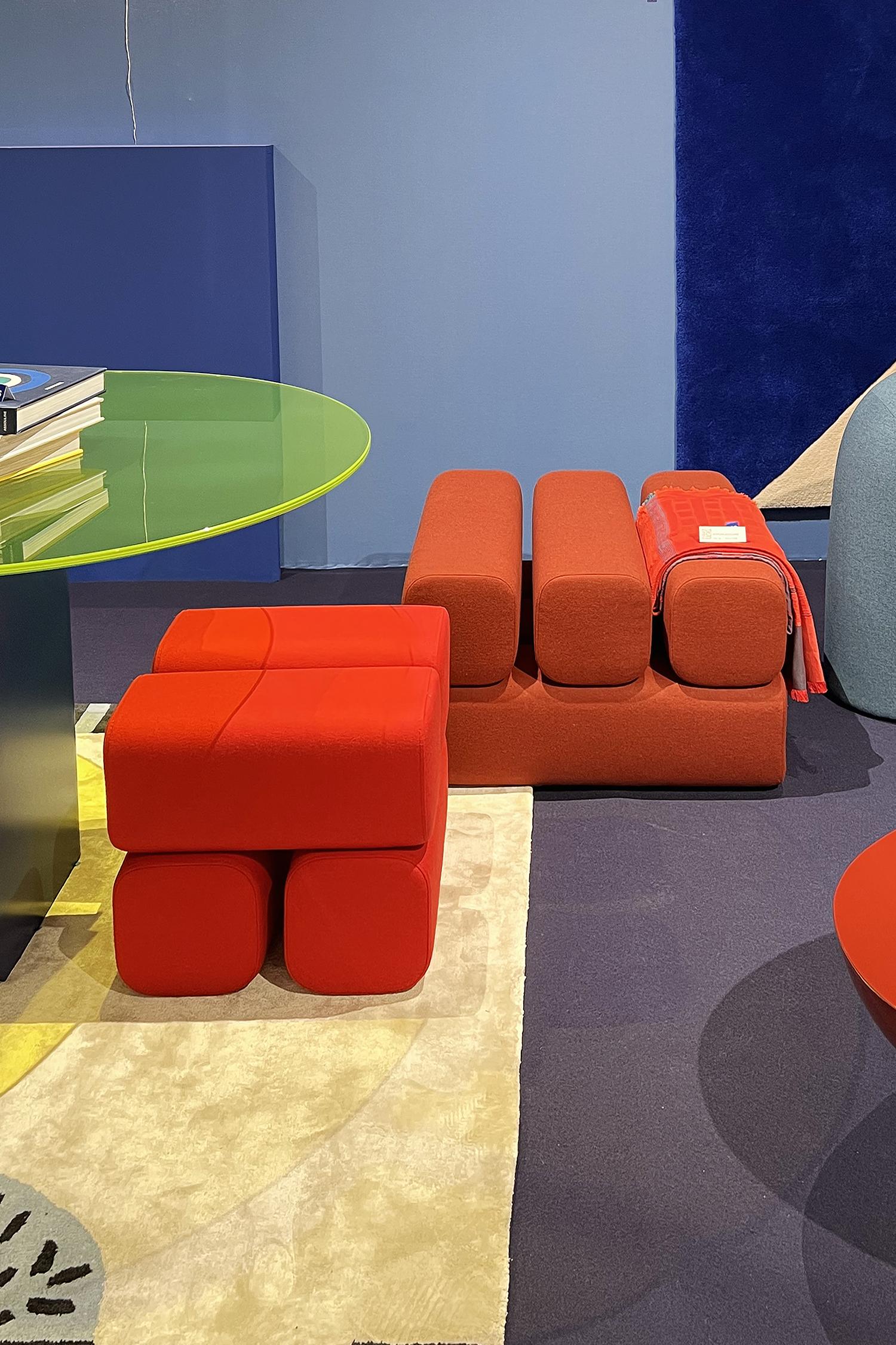 Ottoman pouf DROVA 4 choose your fabric For Sale at 1stDibs