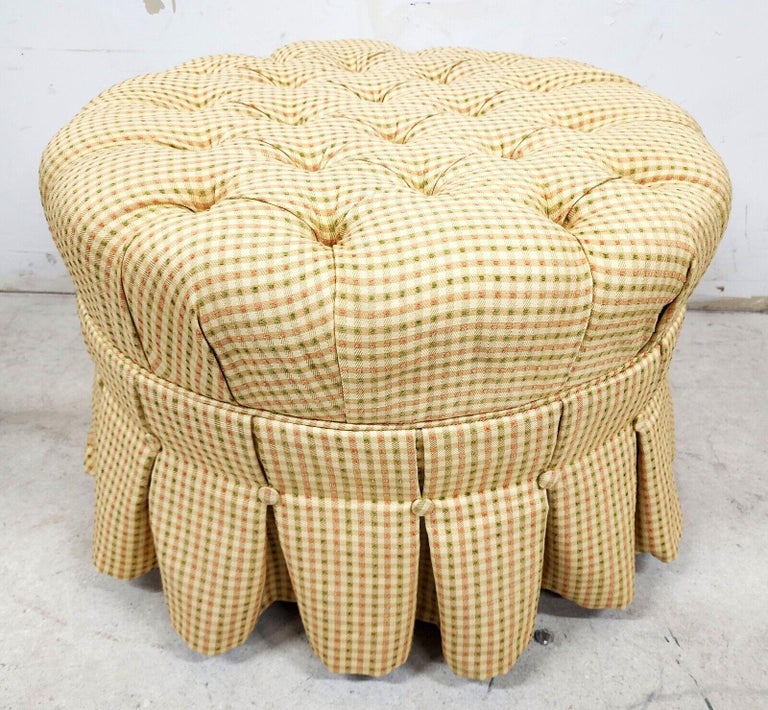 Pouf Ottoman Footstool Tufted " Coco " by Ethan Allen at 1stDibs
