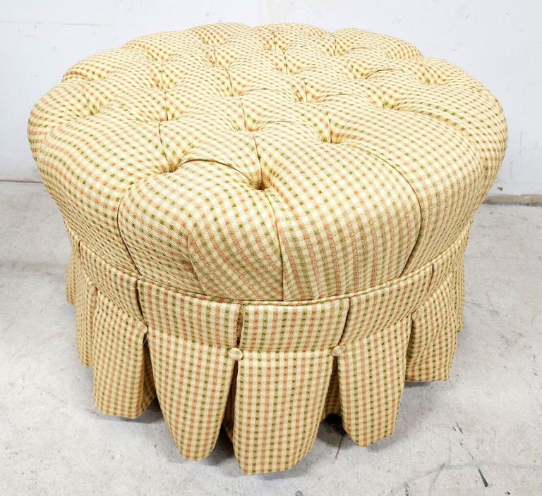 Pouf Ottoman Footstool Tufted " Coco " by Ethan Allen at 1stDibs