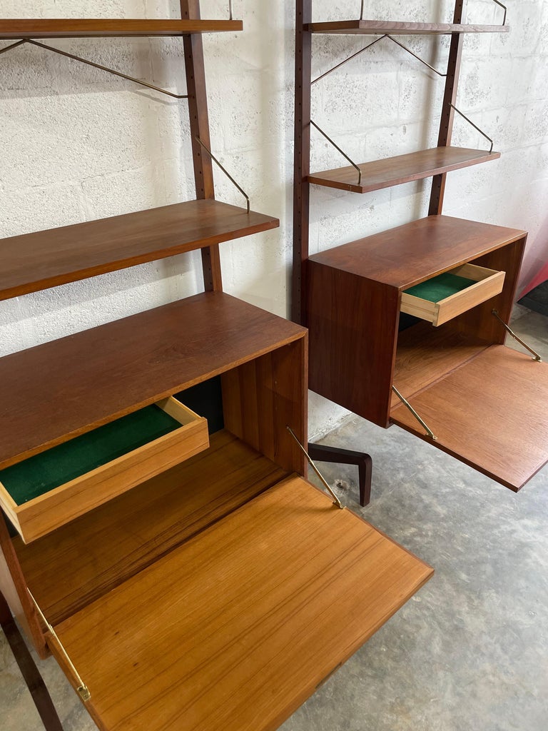 Poul Cadovius Danish Modern Wall Unit, a Pair For Sale at 1stDibs