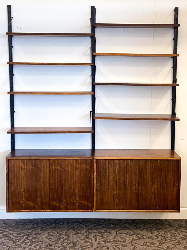 Poul Cadovius Royal System Rosewood Modular Wall Shelf For Sale at 1stDibs