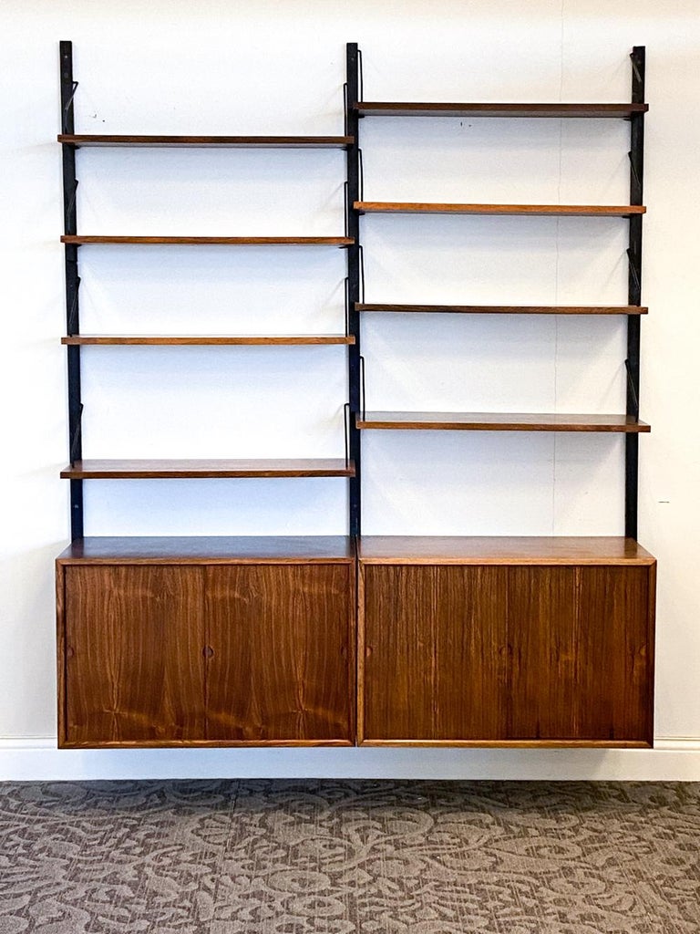 Poul Cadovius Royal System Rosewood Modular Wall Shelf For Sale at 1stDibs
