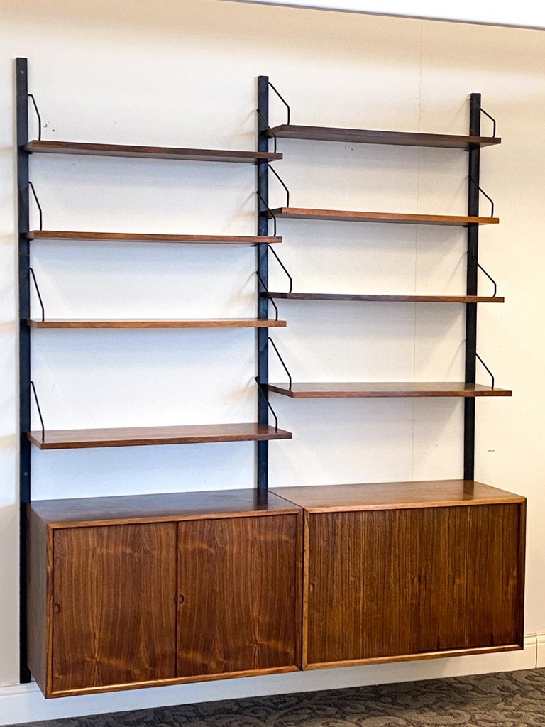 Poul Cadovius Royal System Rosewood Modular Wall Shelf For Sale at 1stDibs